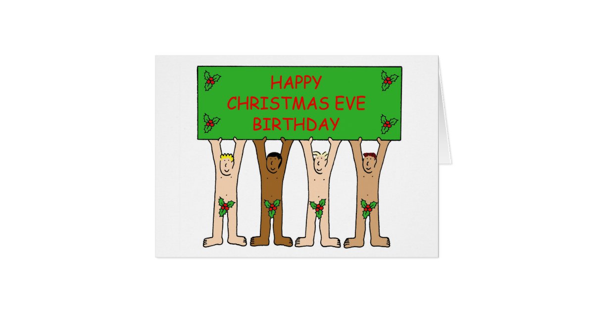 December 24th Birthday Fun Cartoon Men | Zazzle