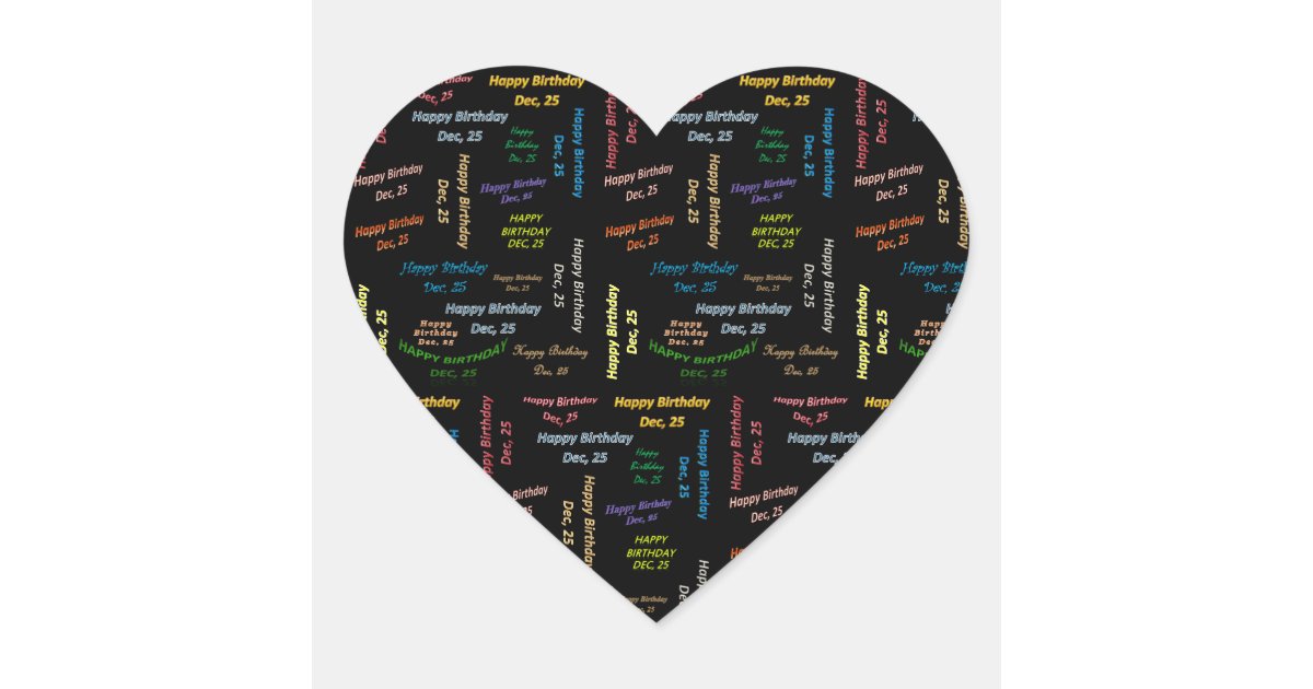 December, 25 Birthday Sticker | Zazzle