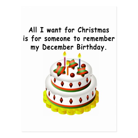 December Birthday Postcard | Zazzle.com