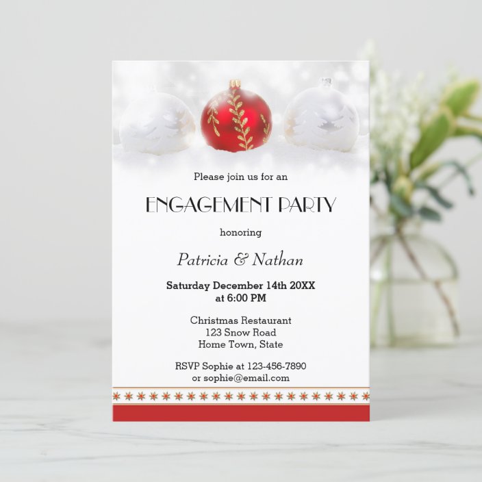 December or Christmas Engagement Party Invitation | Zazzle.com