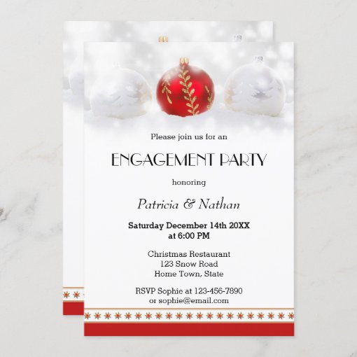 December or Christmas Engagement Party Invitation | Zazzle