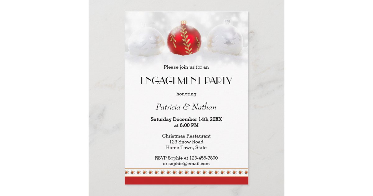 December or Christmas Engagement Party Invitation | Zazzle.com