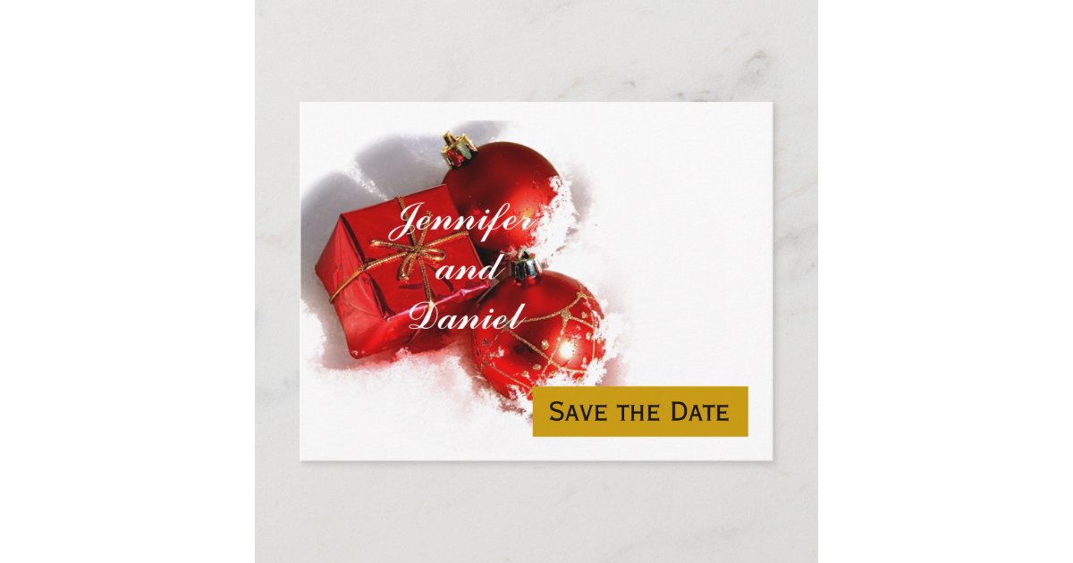 December Wedding Save the Date Announcement Postcard | Zazzle