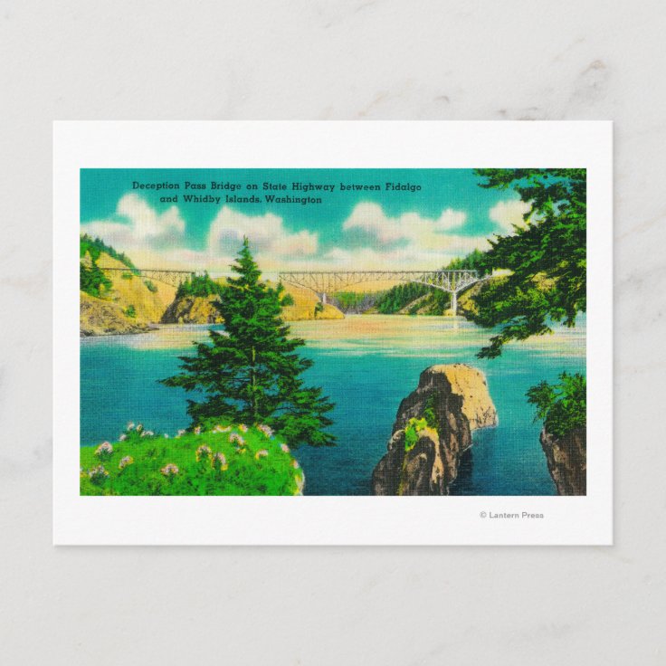 Deception Pass Bridge, Fidalgo and Whidby Island Postcard | Zazzle