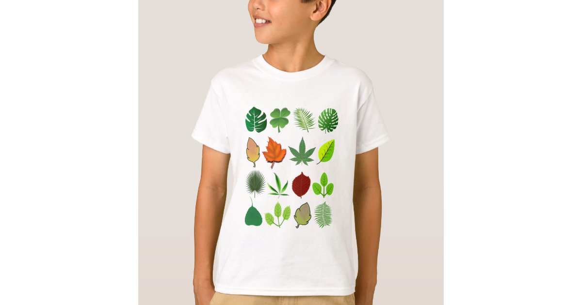 Deciduous Tree leaves Shirt, Autumn Leaf Print T-Shirt | Zazzle