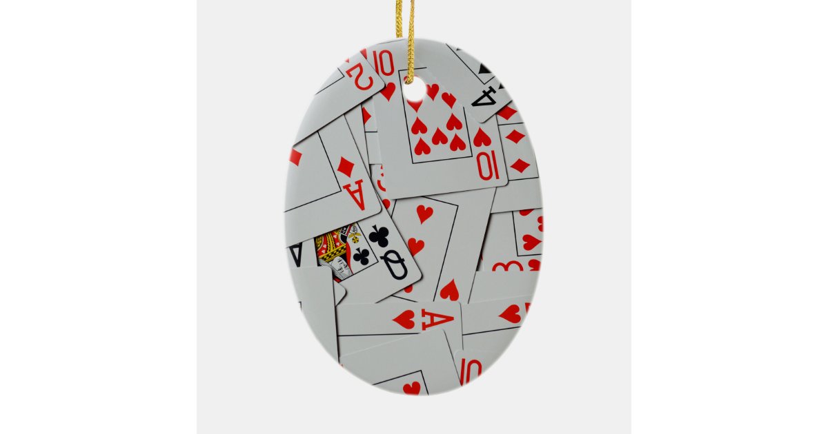 Deck Of Scatter Playing Cards Pattern, Ceramic Ornament | Zazzle