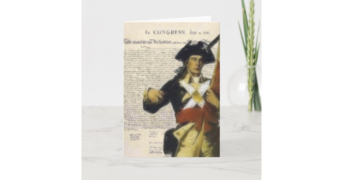 Declaration and Minute Man Card | Zazzle