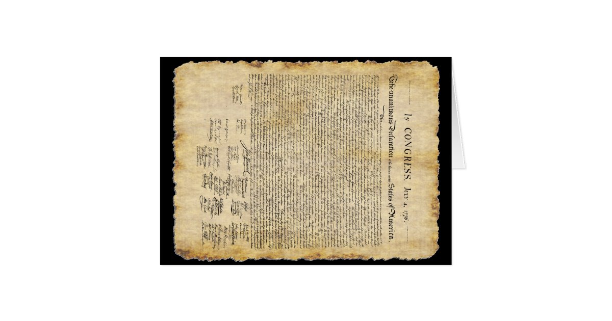 Declaration of Independence Blank Card | Zazzle