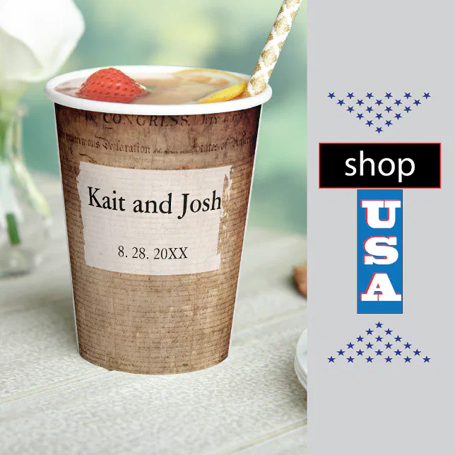 Declaration of Independence Historical 1776 Paper Cups | Zazzle