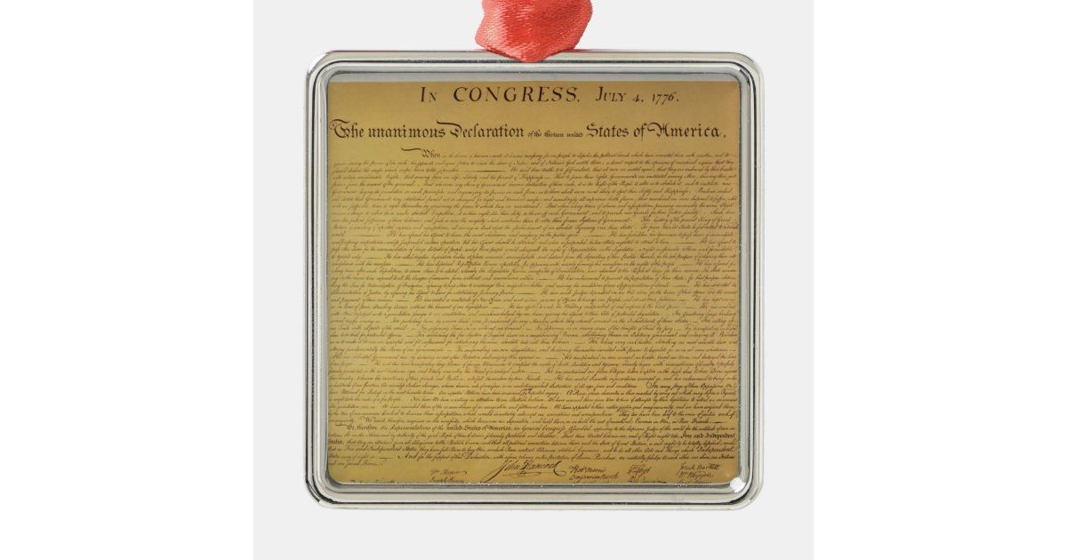 Declaration of Independence Metal Ornament | Zazzle