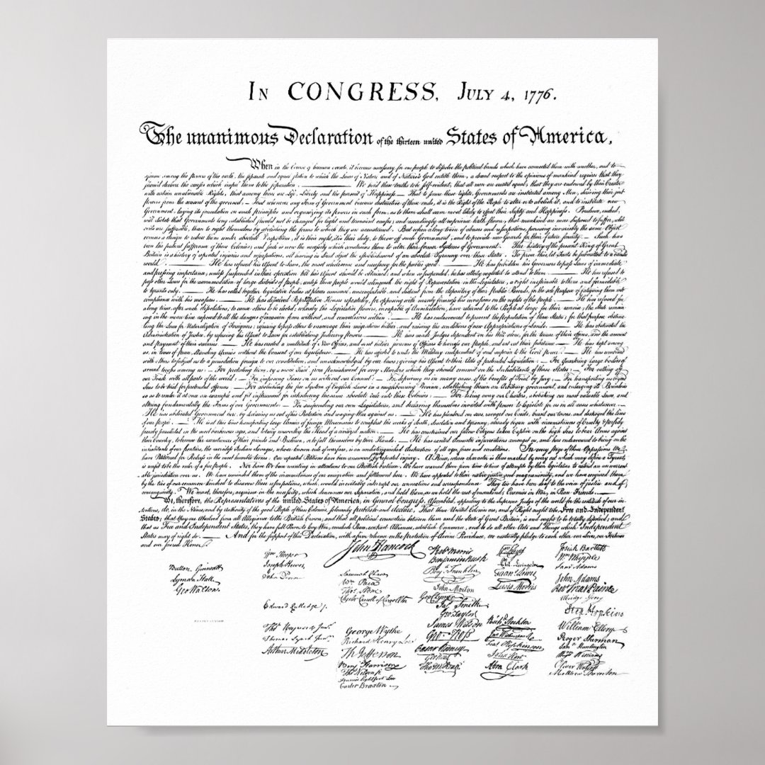 Declaration of Independence Poster | Zazzle