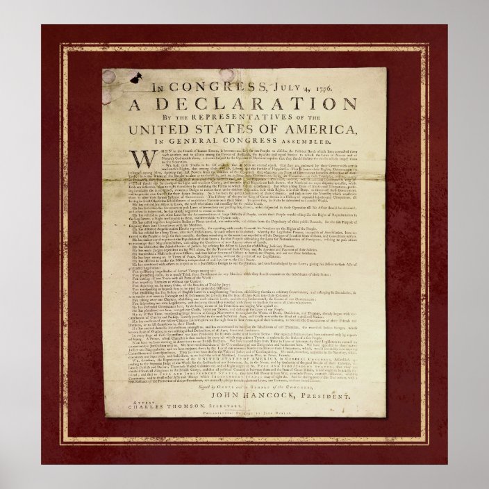 Declaration of Independence Poster | Zazzle.com