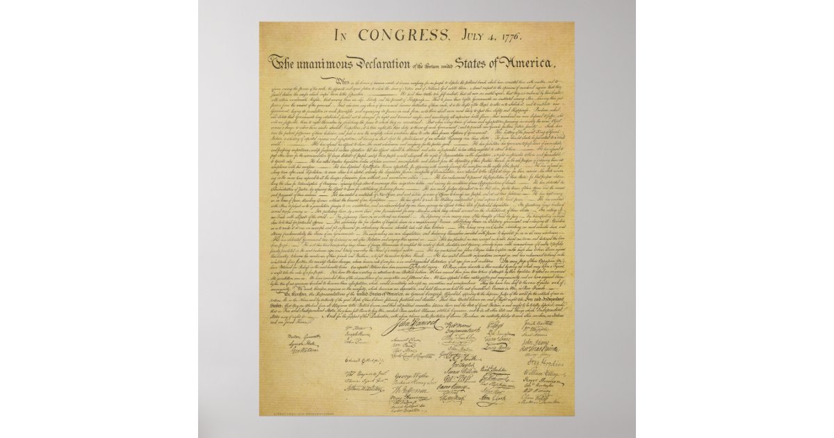 Declaration of Independence Print | Zazzle