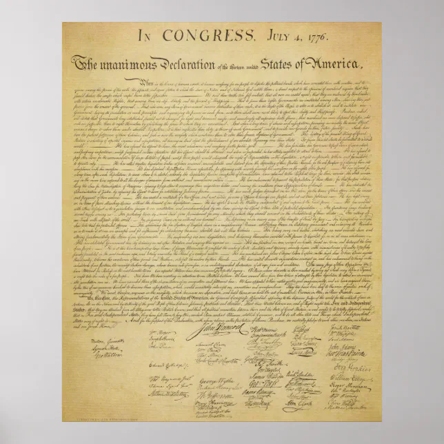 Declaration of Independence Print | Zazzle