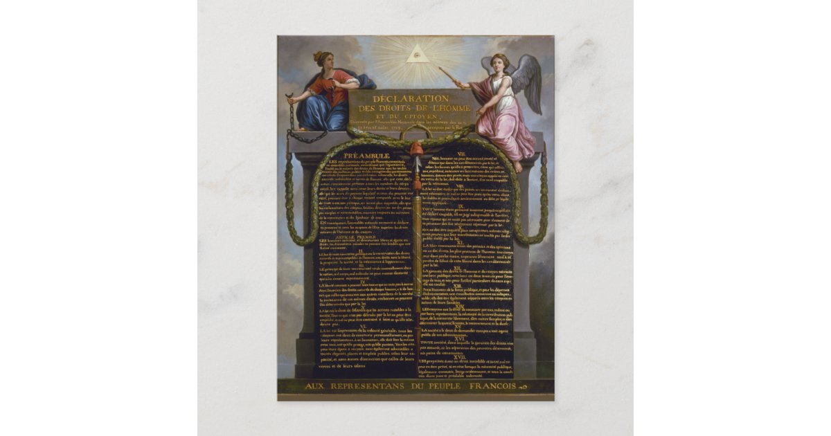 Declaration - Rights of Man and of the Citizen Postcard | Zazzle