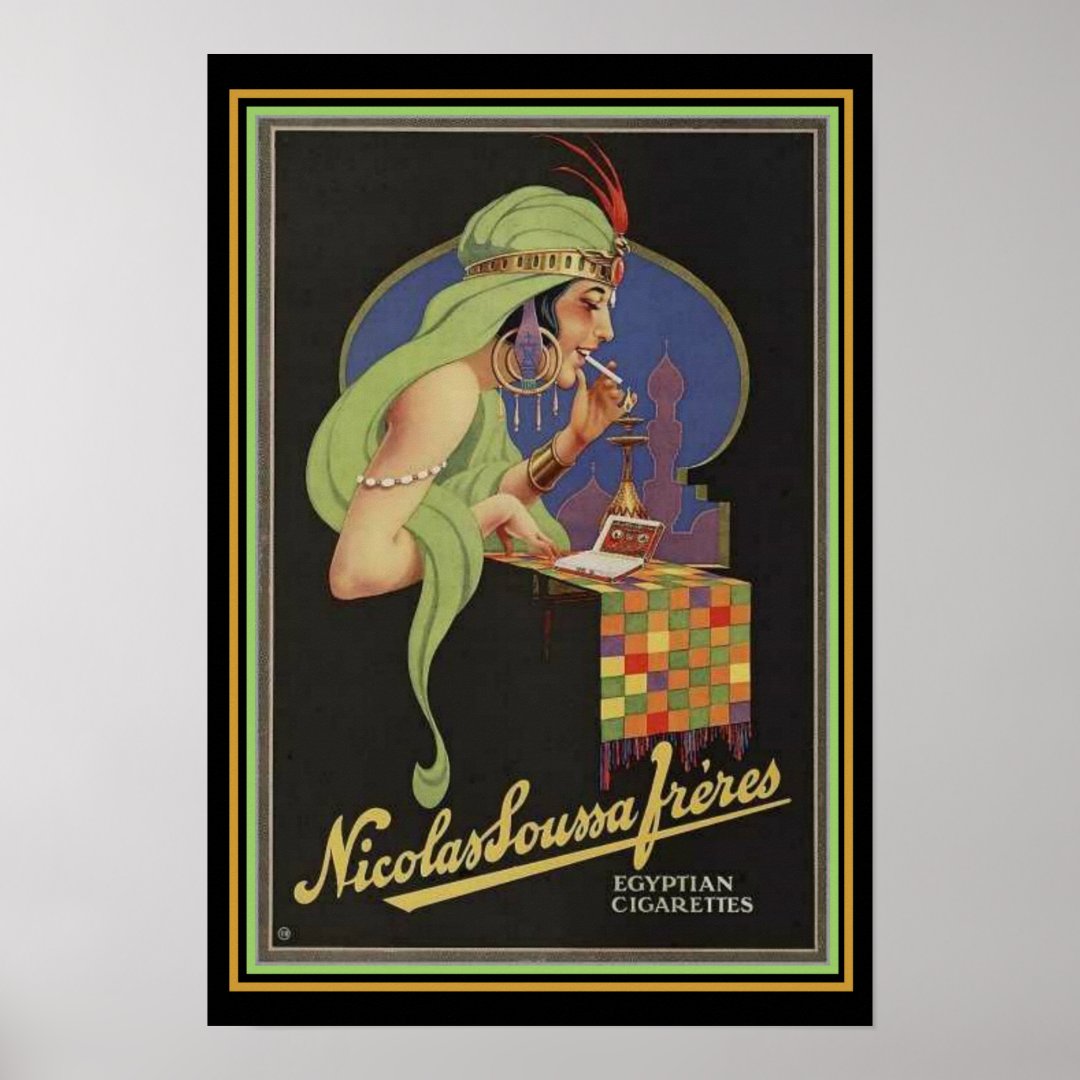 Deco Egyptian Cigarette Ad Poster 13x19 | Zazzle