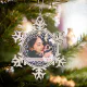 Deco Frame Photo Snowflake Pewter Christmas Ornament | Zazzle