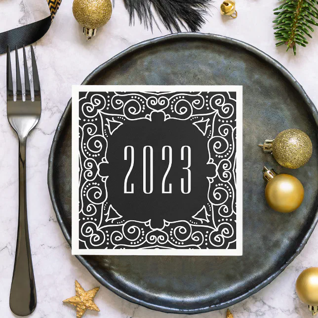Deco New Year | New Year's Eve Party Paper Napkins | Zazzle