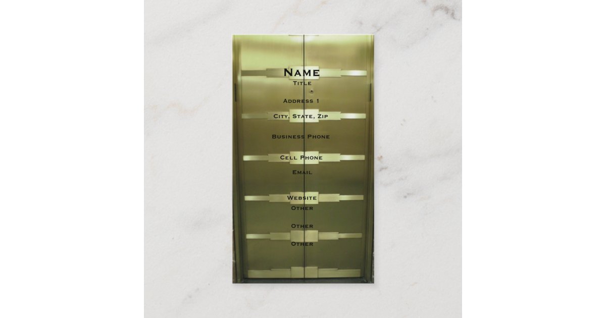 Deco Style Elevator Business Card | Zazzle
