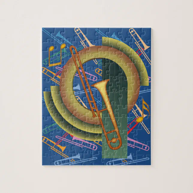 Deco Trombone Jigsaw Puzzle | Zazzle