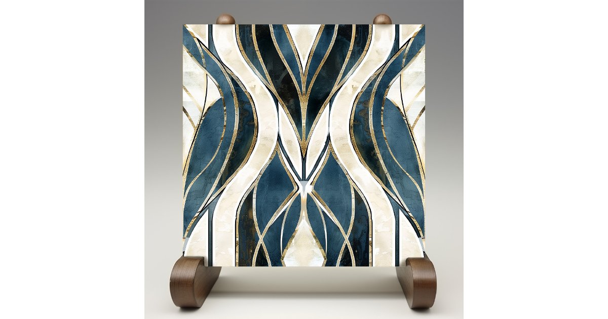 Deco Waves Glamour Ceramic Tile | Zazzle
