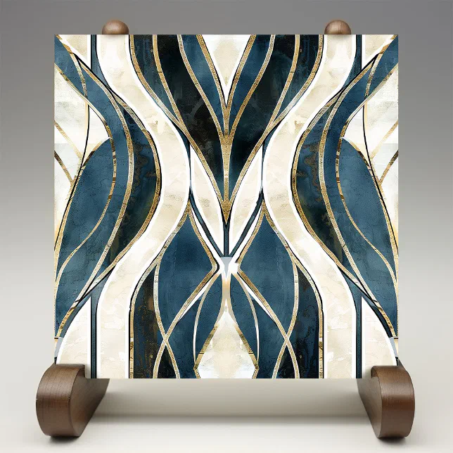 Deco Waves Glamour Ceramic Tile | Zazzle