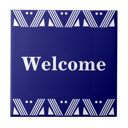 Deco Welcome Sign Tile | Zazzle.com