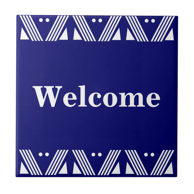 Deco Welcome Sign Tile | Zazzle