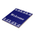 Deco Welcome Sign Tile | Zazzle