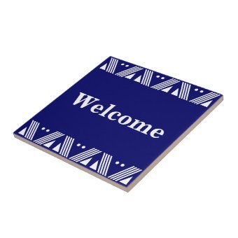 Deco Welcome Sign Tile | Zazzle