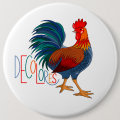 DeColores Cursillo Colorful Rooster Button | Zazzle