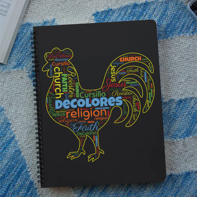 DeColores Cursillo Rooster Word Cloud Notebook | Zazzle