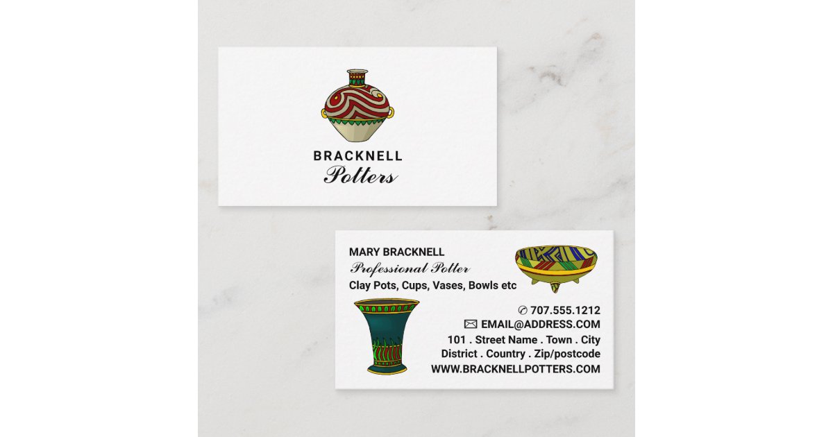 Decorate Jug, Bowl & Vase, Pottery Store, Potters Business Card | Zazzle
