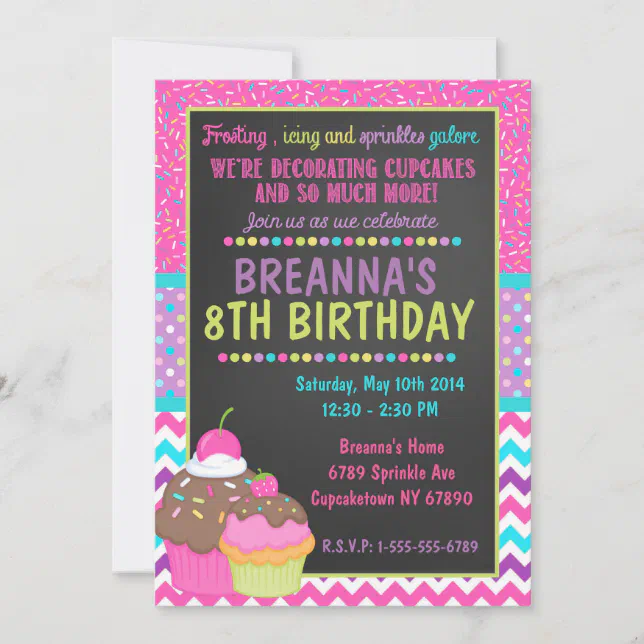 Decorating Cupcake Party Invitation | Zazzle