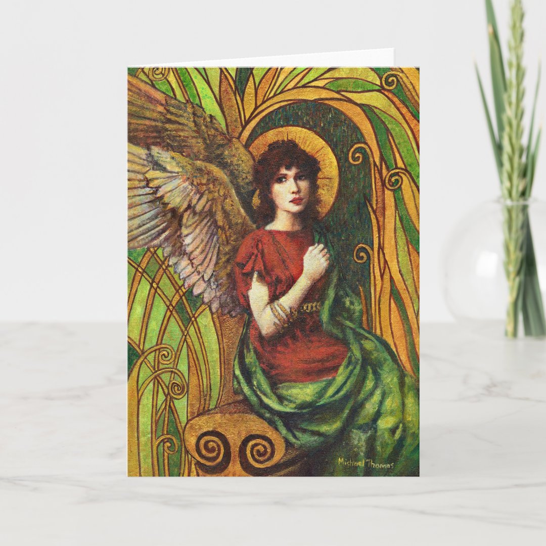 Decorative Angel Design Greetings Card | Zazzle