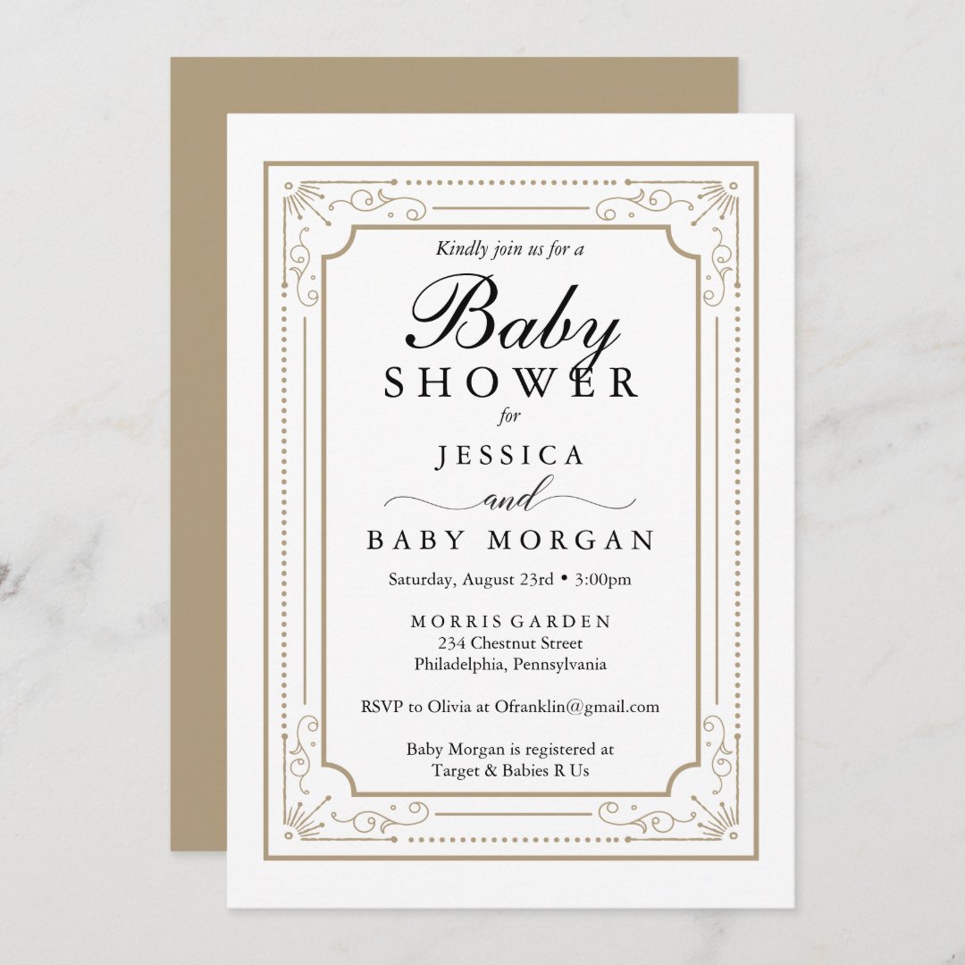 Decorative Baby Shower Invitation | Zazzle