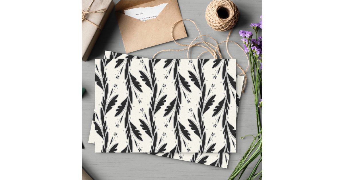 Decorative Black Vines Pattern Tissue Paper | Zazzle