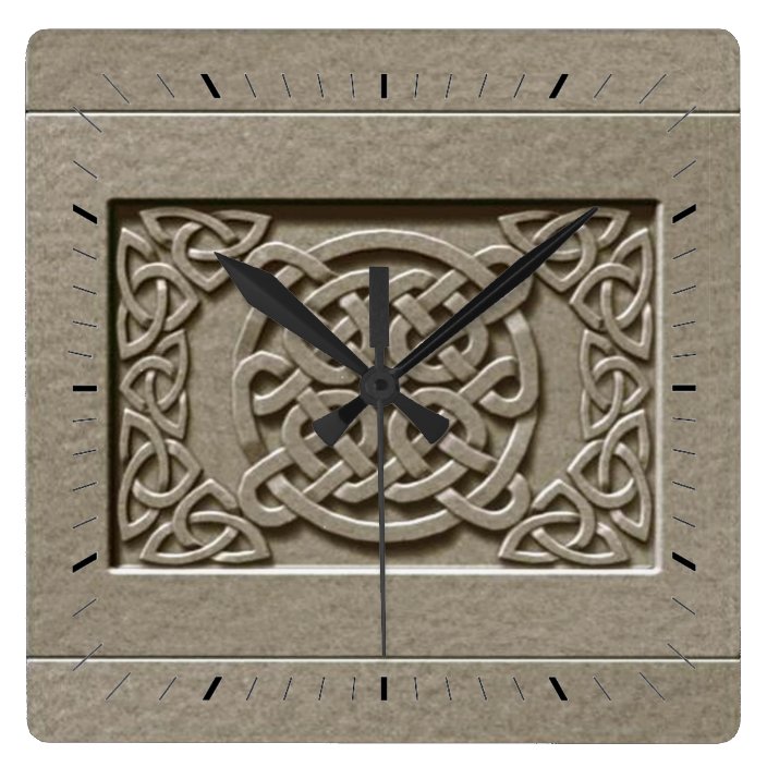 Decorative Carved Stone Celtic Knots Wall Clock | Zazzle.com