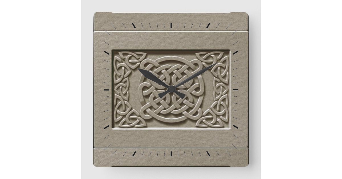 Decorative Carved Stone Celtic Knots Wall Clock | Zazzle