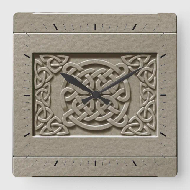 Decorative Carved Stone Celtic Knots Wall Clock | Zazzle