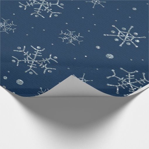 Decorative Christmas Glitter Snowflake Wrapping Paper | Zazzle