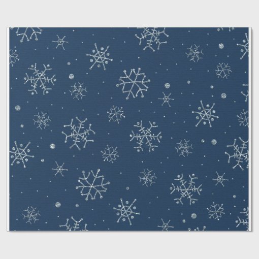 Decorative Christmas Glitter Snowflake Wrapping Paper | Zazzle