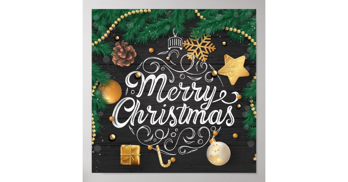 Decorative Christmas Poster | Zazzle
