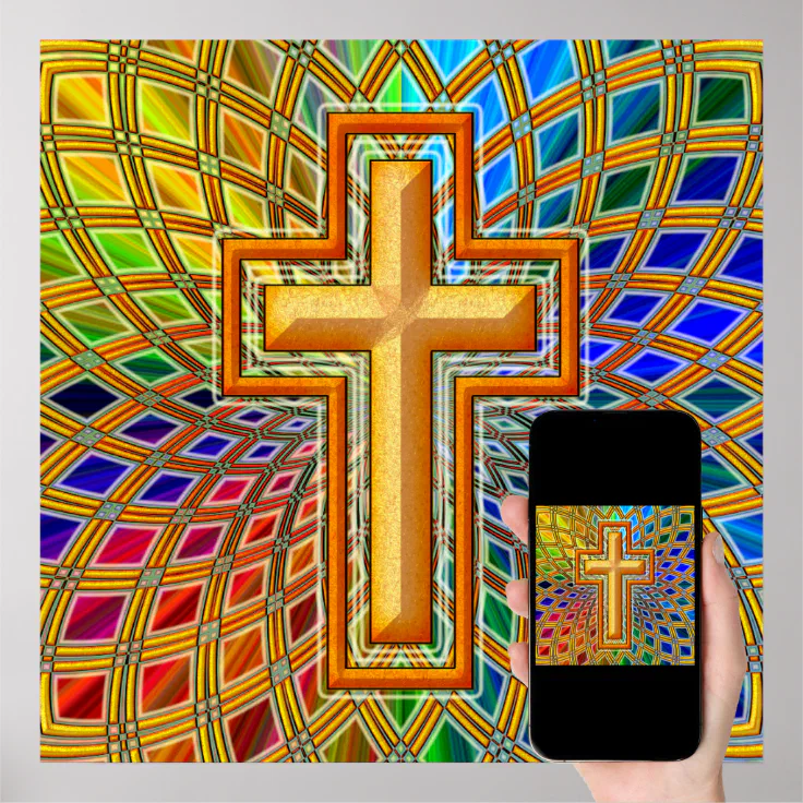 DECORATIVE CROSS POSTER | Zazzle