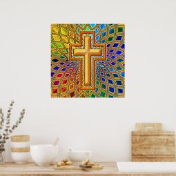 DECORATIVE CROSS POSTER | Zazzle