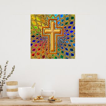 DECORATIVE CROSS POSTER | Zazzle