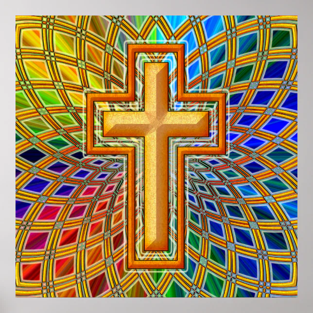 DECORATIVE CROSS POSTER | Zazzle