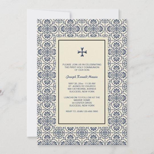 Decorative Cross Religious Invitation | Zazzle.com