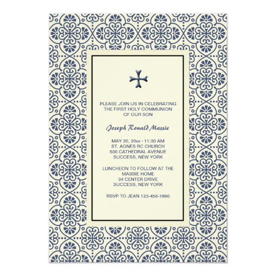 Decorative Cross Religious Invitation | Zazzle.com