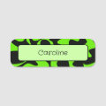 Decorative Cute Lime Green Black Reusable Magnetic Name Tag | Zazzle